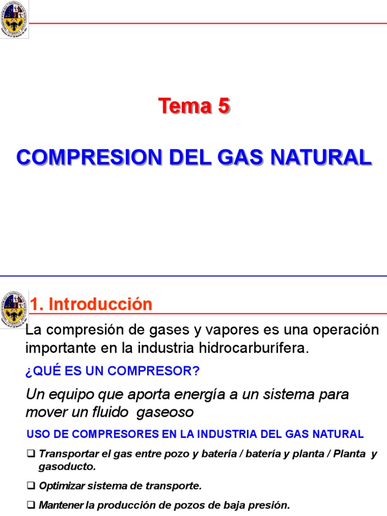Tema5. Compresión Del Gas Natural | PDF | Gases | Refrigeración