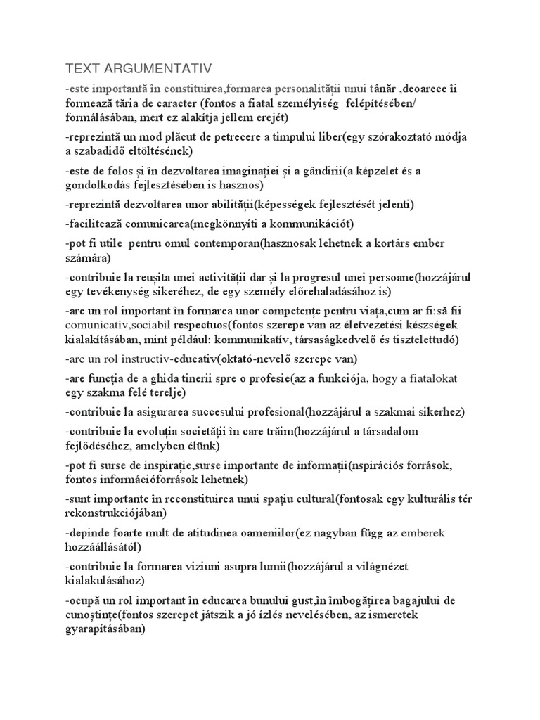 Text Argumentativ | PDF