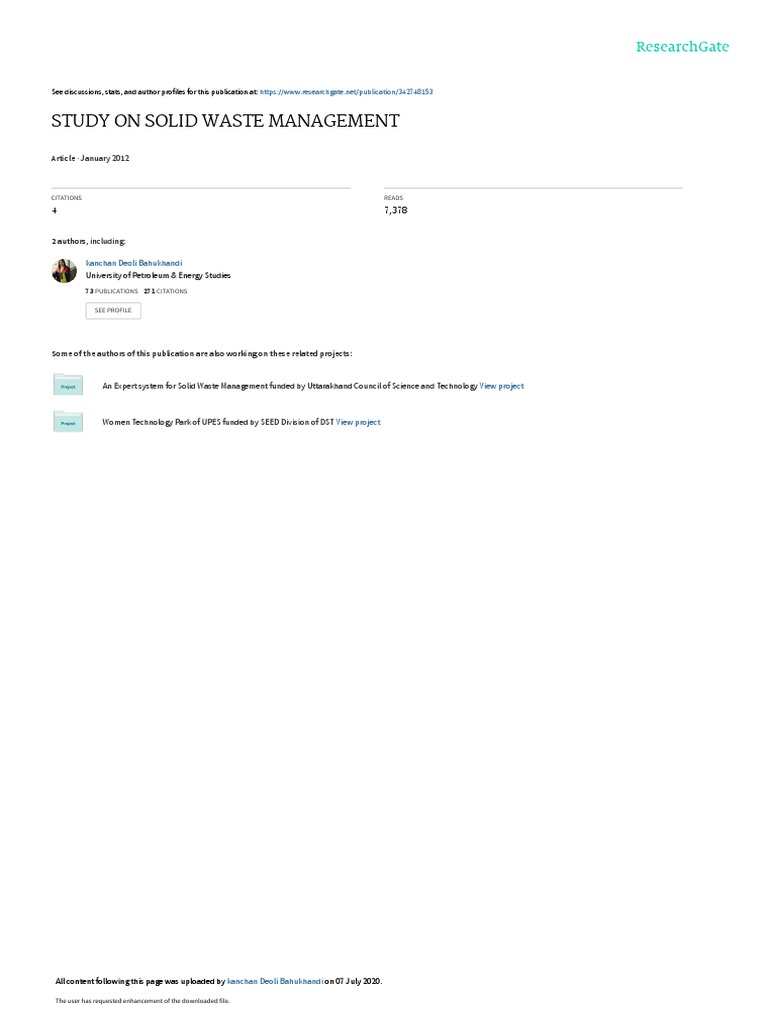 Solid Waste Management Research Paper | Download Free PDF | Landfill ...