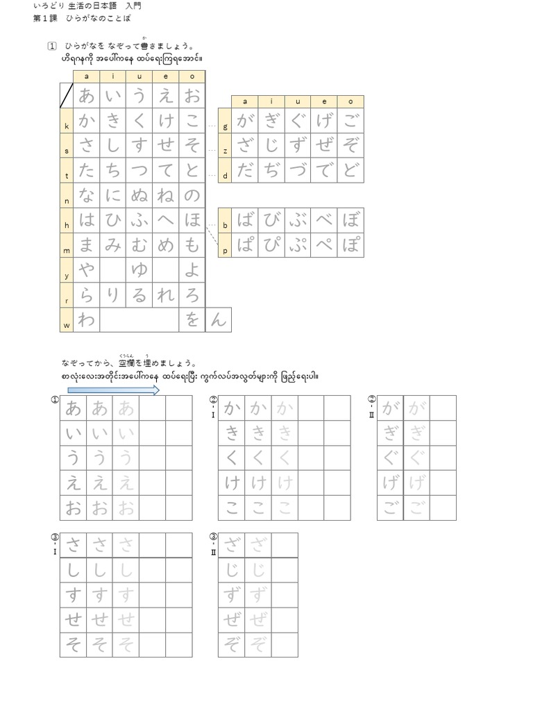 Hiragana Practice Sheet | PDF