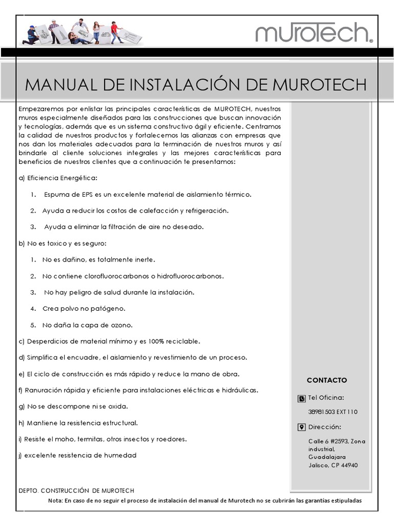 Instalación Eficiente de Murotech | PDF | Hormigón | Agua