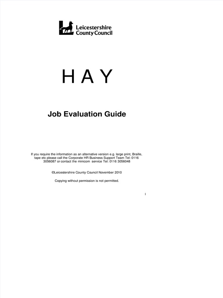 Dokumen - Tips Hay Job Evaluation Guidepdf | PDF | Thought | Experience