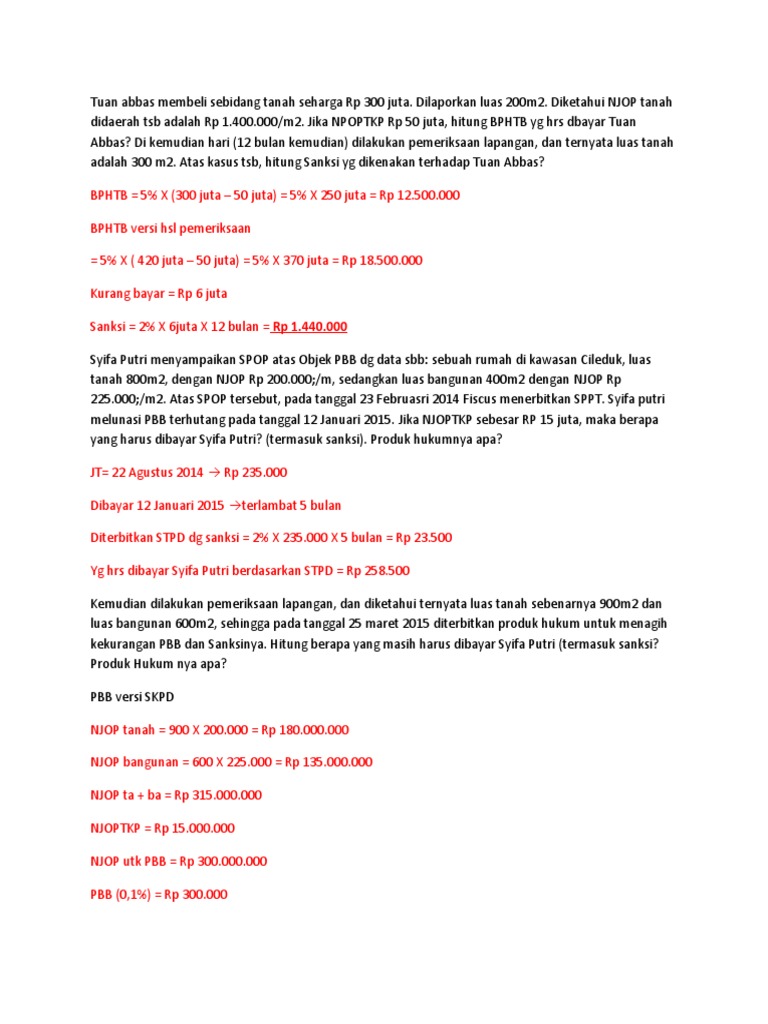 Contoh Soal STP PBB | PDF