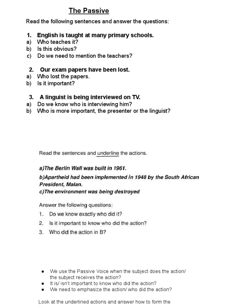 The Passive - Guided Discovery | PDF