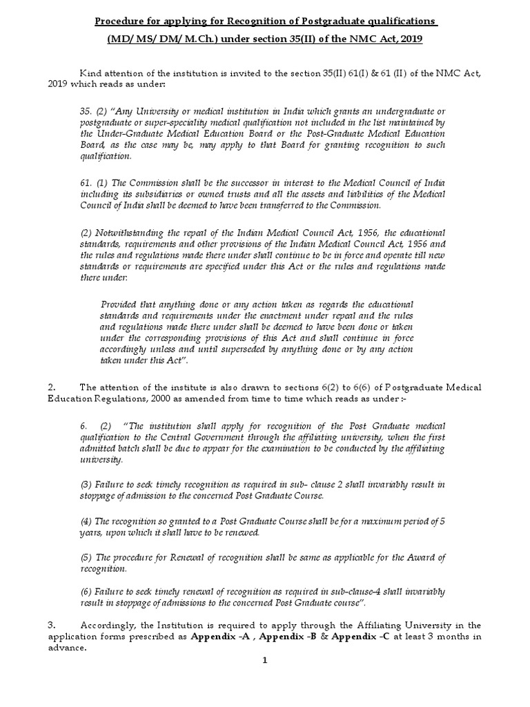 Procedure Recognition of PG Qualifications | PDF | Postgraduate ...