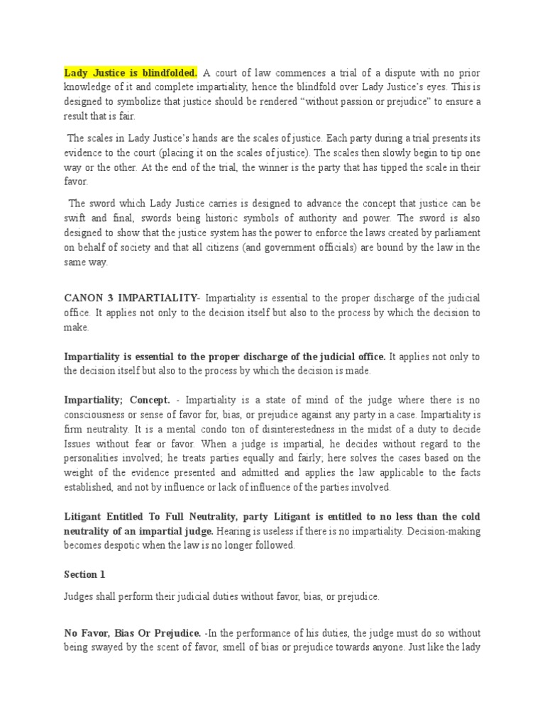 Judicial Impartiality Essentials | PDF | Judge | Judgment (Law)