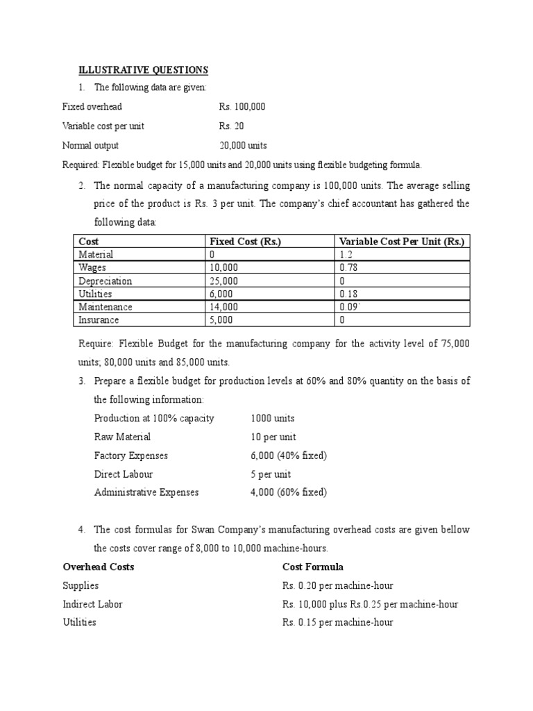 Flexible Budget Questions 2 | PDF | Cost | Labour Economics