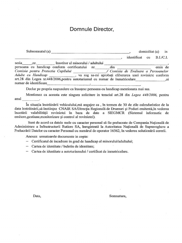 Cerere Pentru Rovinieta Insotitor | PDF