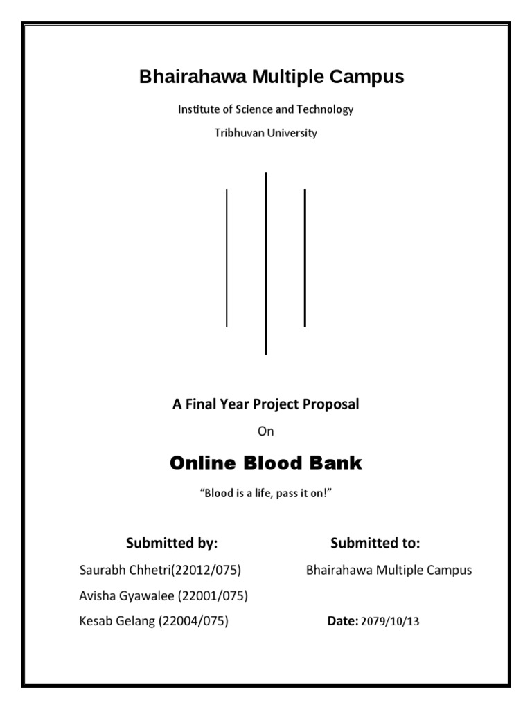Blood Bank Project Proposal | PDF