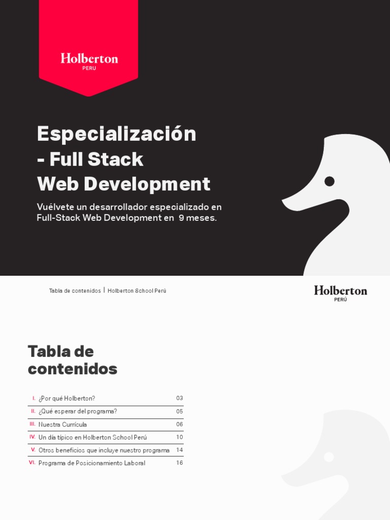 HolbertonPeru - Full-Stack Web Development | PDF | Plan de estudios | Desarrollo de software