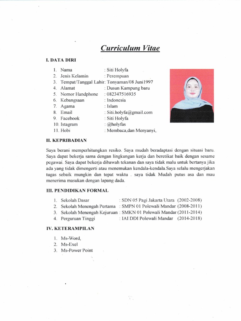 Riwayat Hidup (CV) | PDF