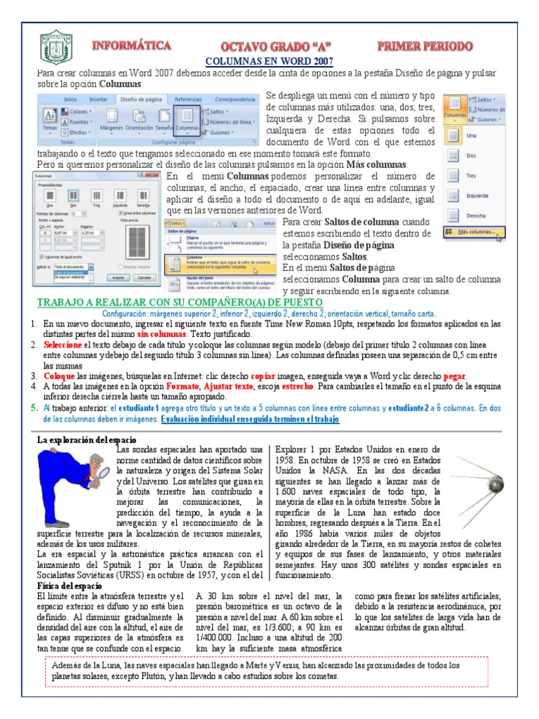 Guia # 3 Columnas en Word | PDF | Satélite | Tierra