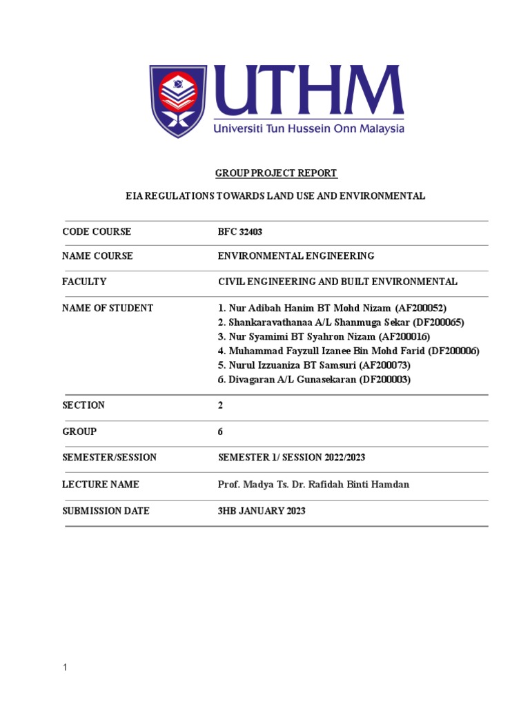 Enviromental Report Group 6 | PDF | Environmental Impact Assessment ...