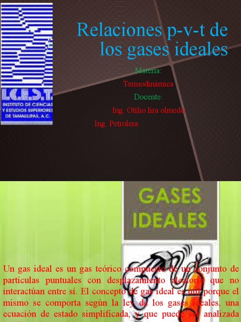 2.7. Relaciones P-V-T de Los Gases Ideales | PDF | Gases | Fases de la materia
