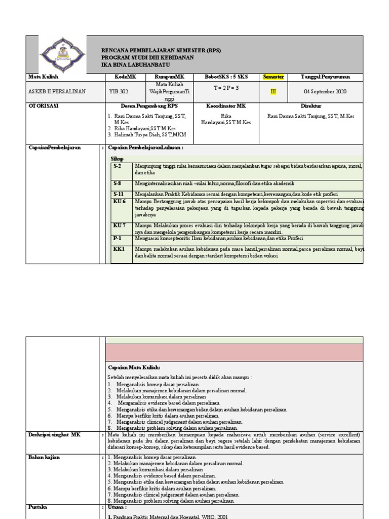 RPS Askeb Ii Ok | PDF