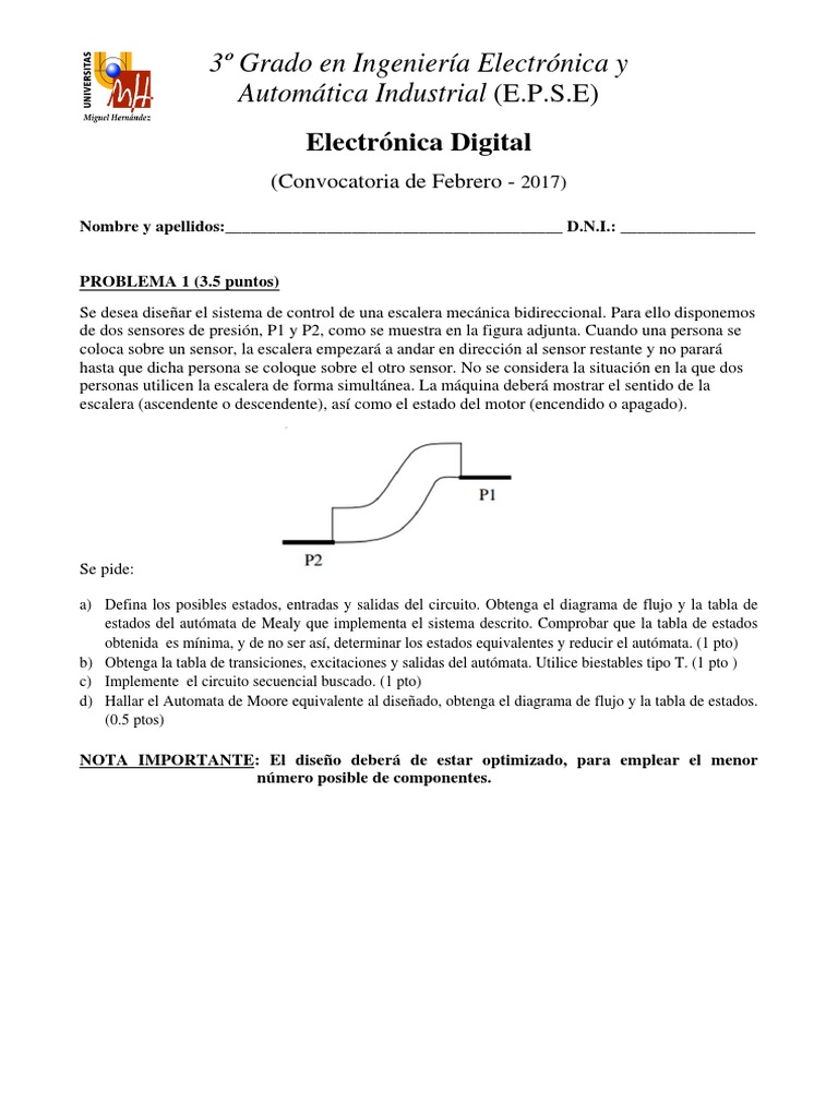 Examen DIG - Febrero - 2017 - Estefania | PDF | Electrónica | Ingeniería Electrónica