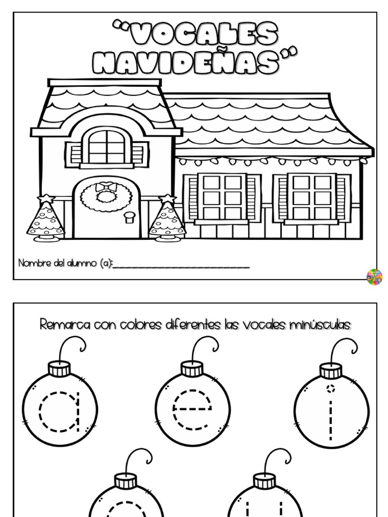 Actividades Navideñas con Vocales | PDF