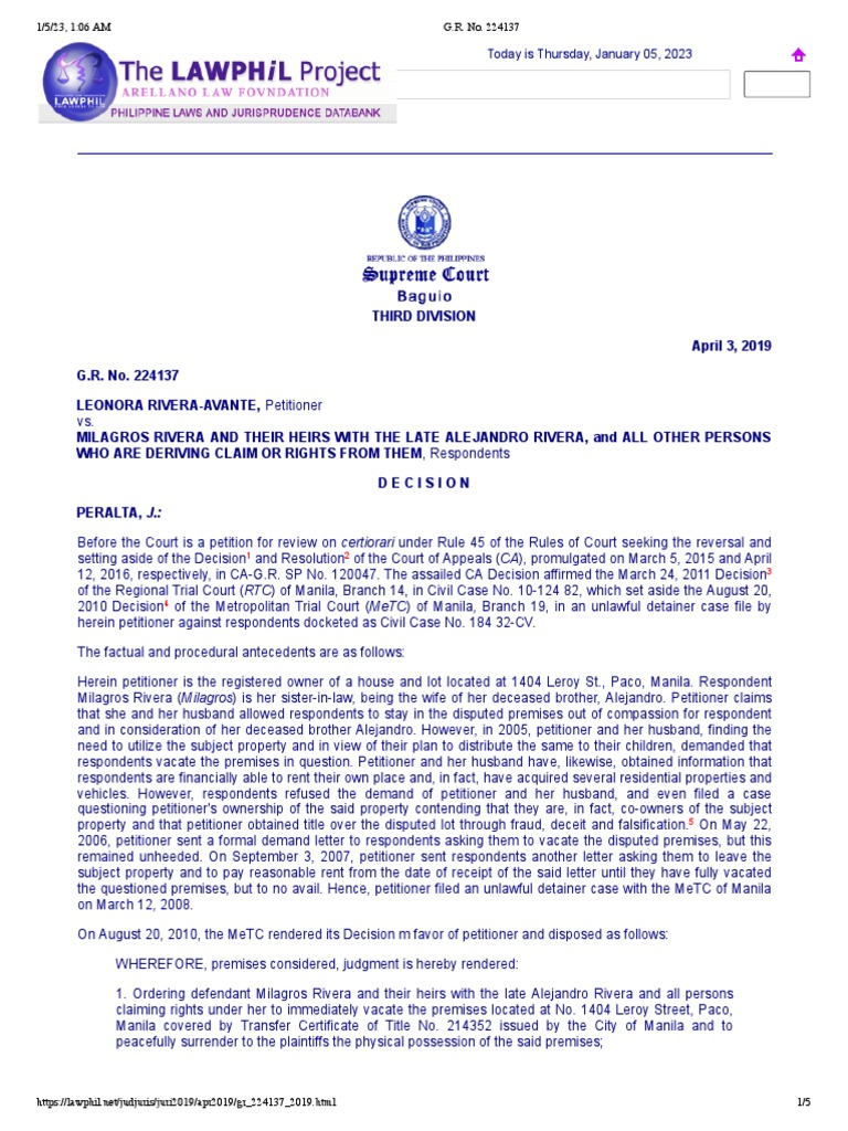 Ejectment 06 | PDF | Judgment (Law) | Lawsuit