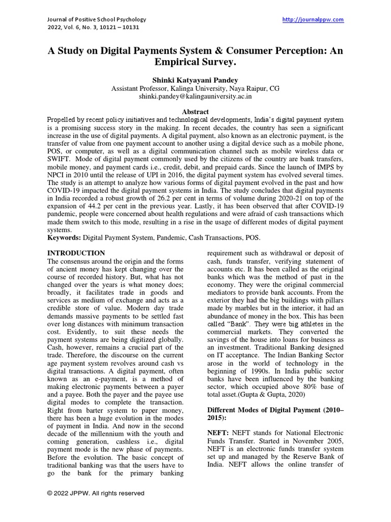 A Study On Digital Payments System & Consumer Perception: An Empirical Survey | PDF | Debit Card ...