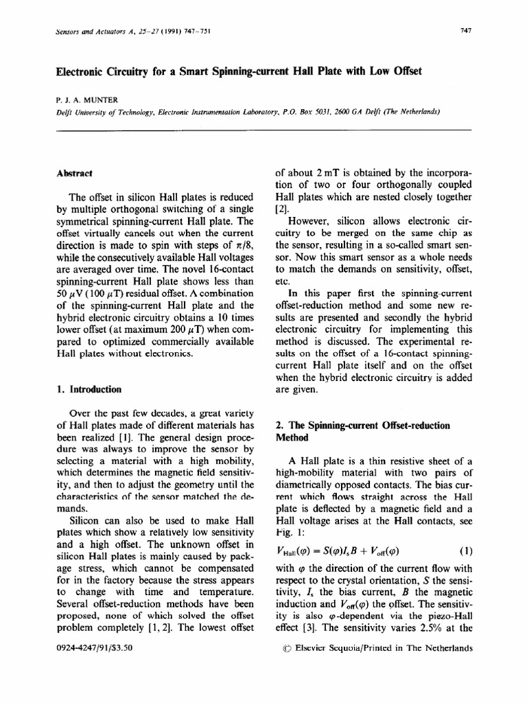 Electronic Circuitry For A Smart Spinning-Current Hall Plate With Low ...