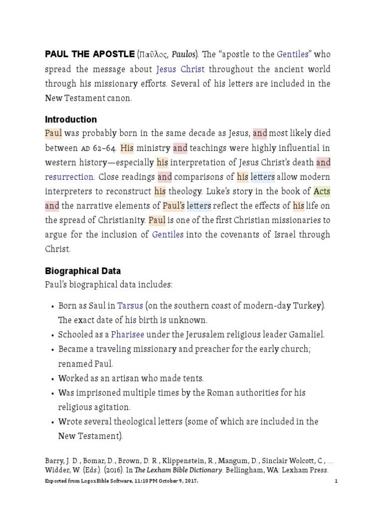 01 Paul The APostle | PDF | Paul The Apostle | Resurrection Of Jesus