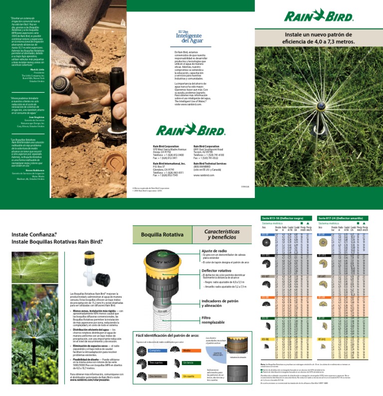 Boquillas Rotativas Rain Bird | PDF | Agua | Administracion del Agua