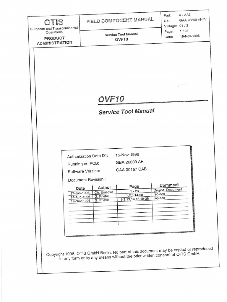 Otis Service Tool OVF10 | PDF