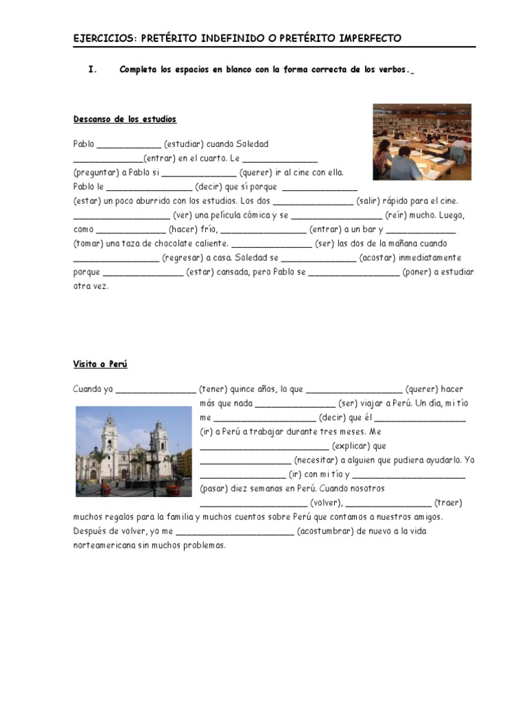 Ejercicios de Pretérito en Español | PDF | Arte