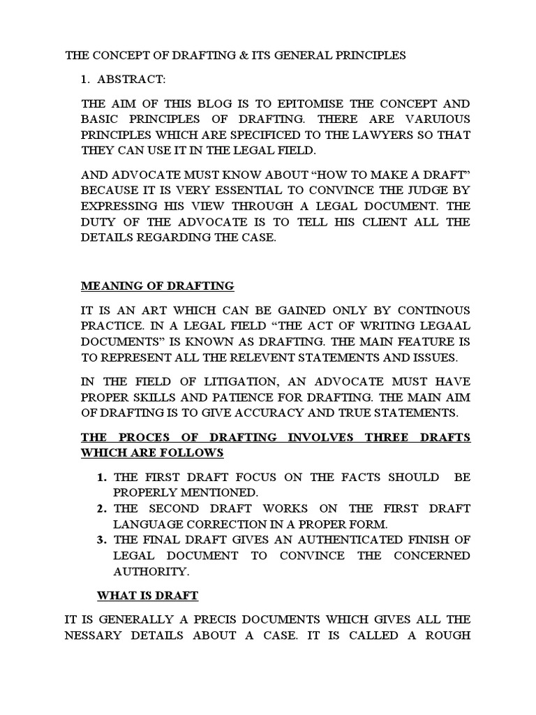 The Concept of Drafting | PDF | Advocate | Lawyer