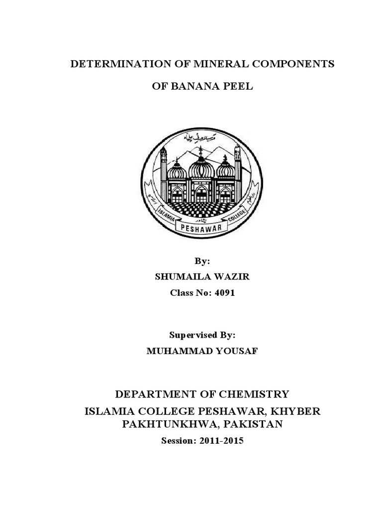 Determination of Mineral Components of Banana Peel | PDF | Chromium | Antioxidant