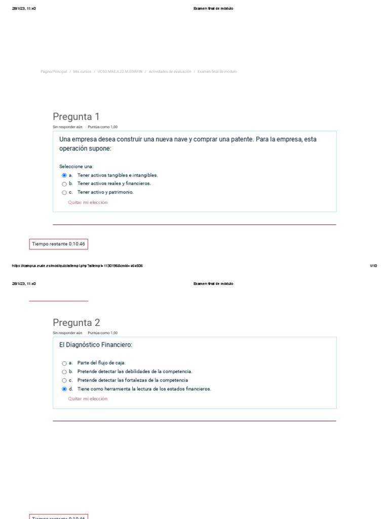 Examen Final de Módulo Final | PDF | Contabilidad | Negocios económicos