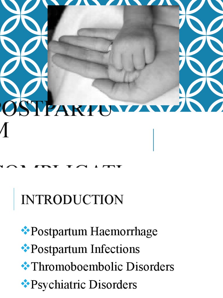 Postpartum Complications PDF Childbirth Postpartum Period