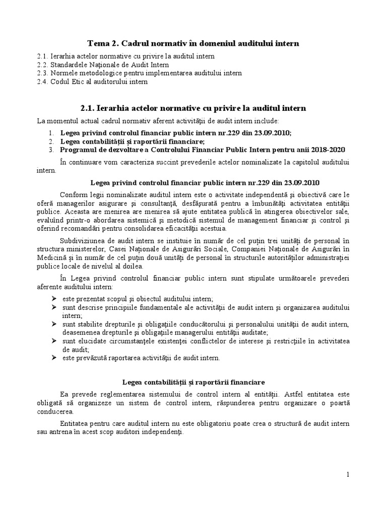 TEMA 2 Cadrul Normativ | PDF