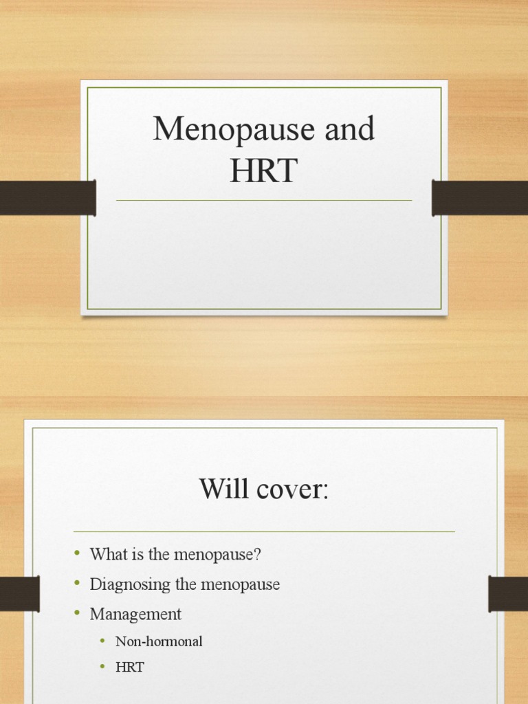 Menopause and HRT | PDF | Hormone Replacement Therapy | Menopause