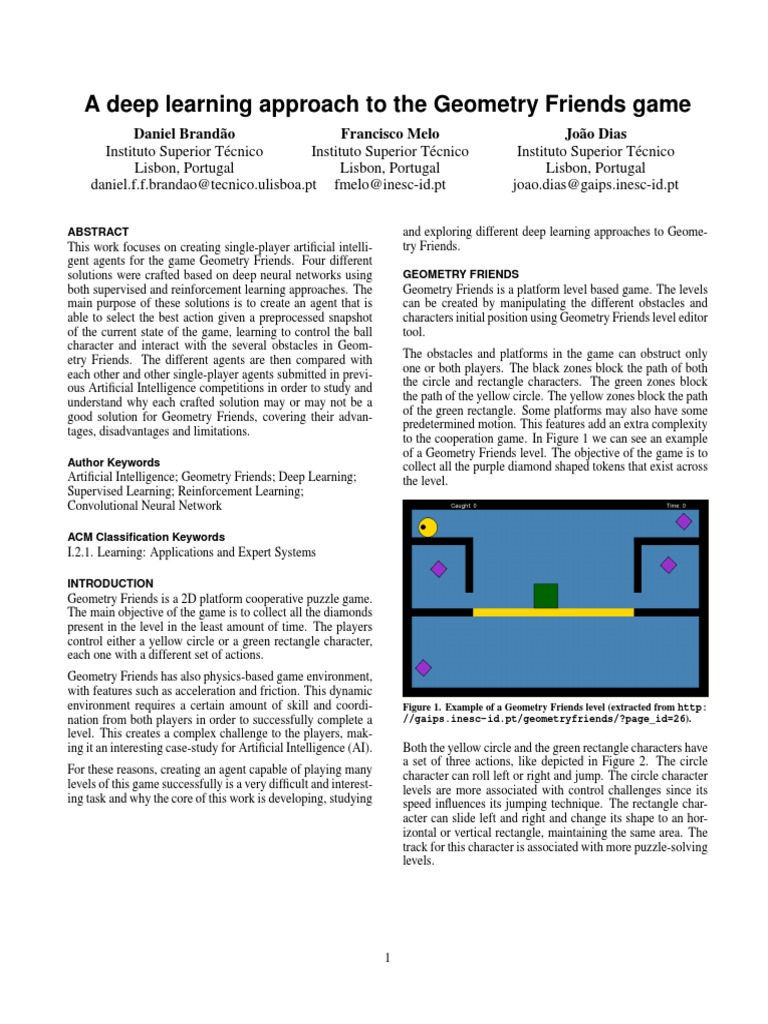 A Deep Learning Approach To The Geometry Friends Game (Artículo) | PDF ...