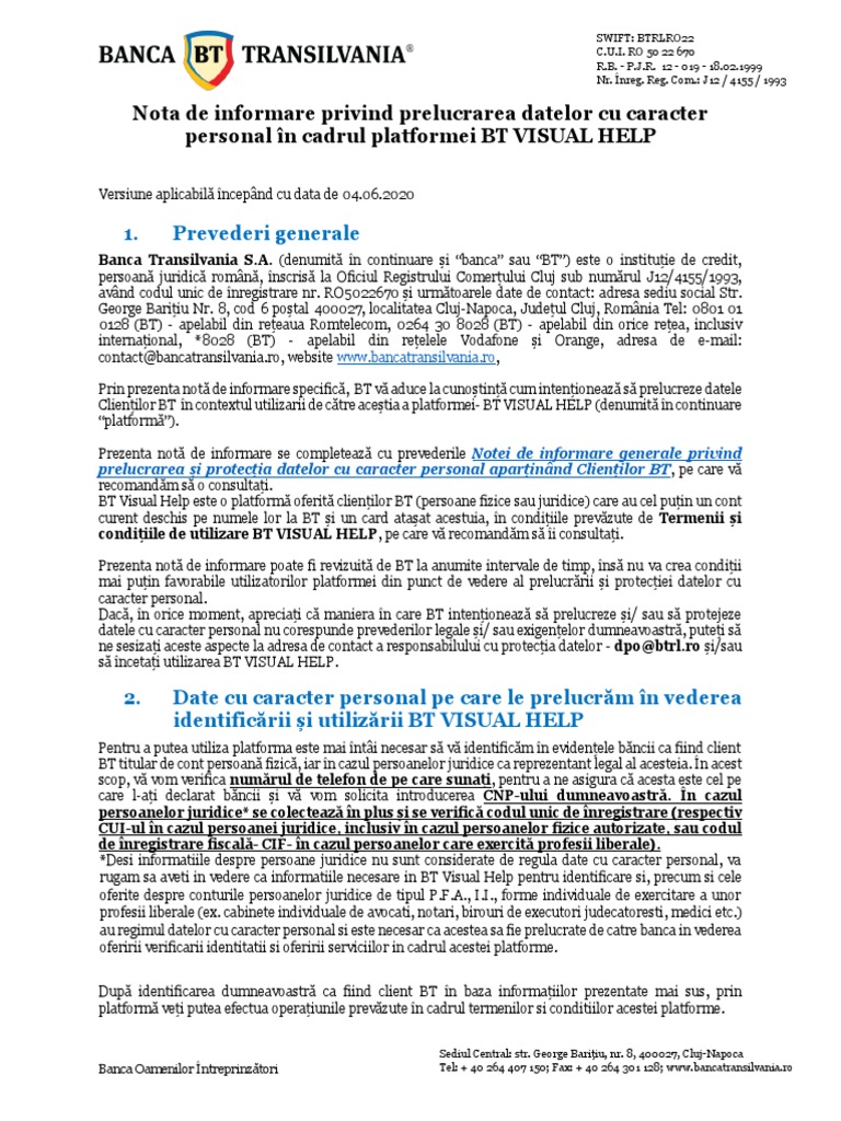 Nota de Informare | PDF