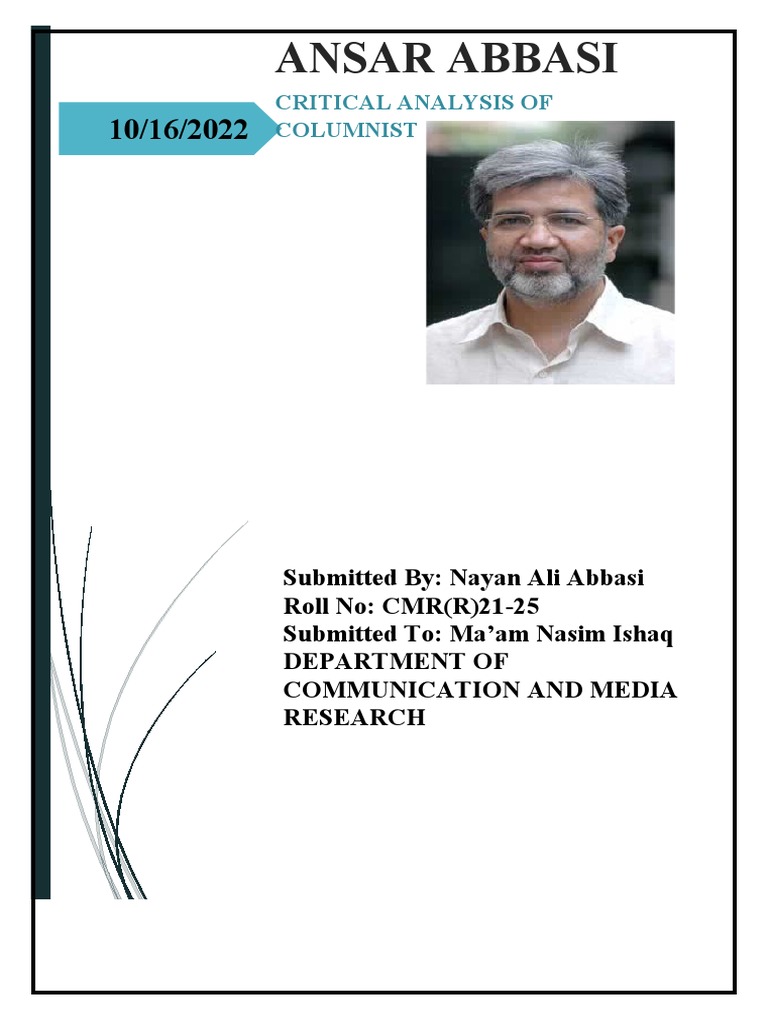 Ansar Abbasi | PDF | Pakistan