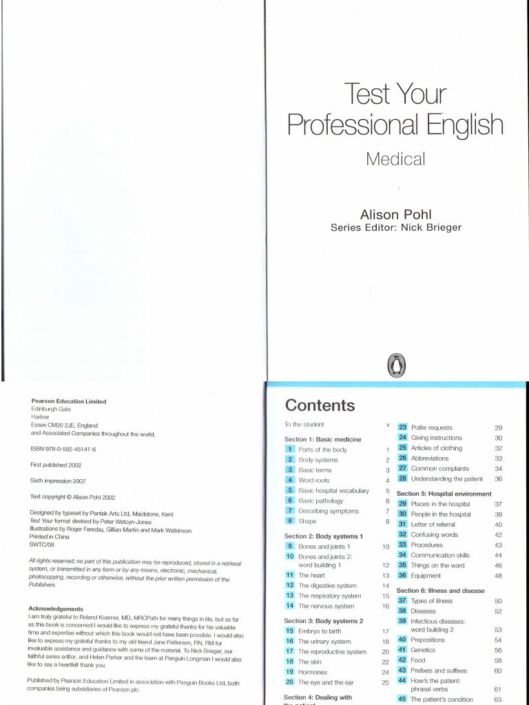 Test Your Professional English Medical | PDF