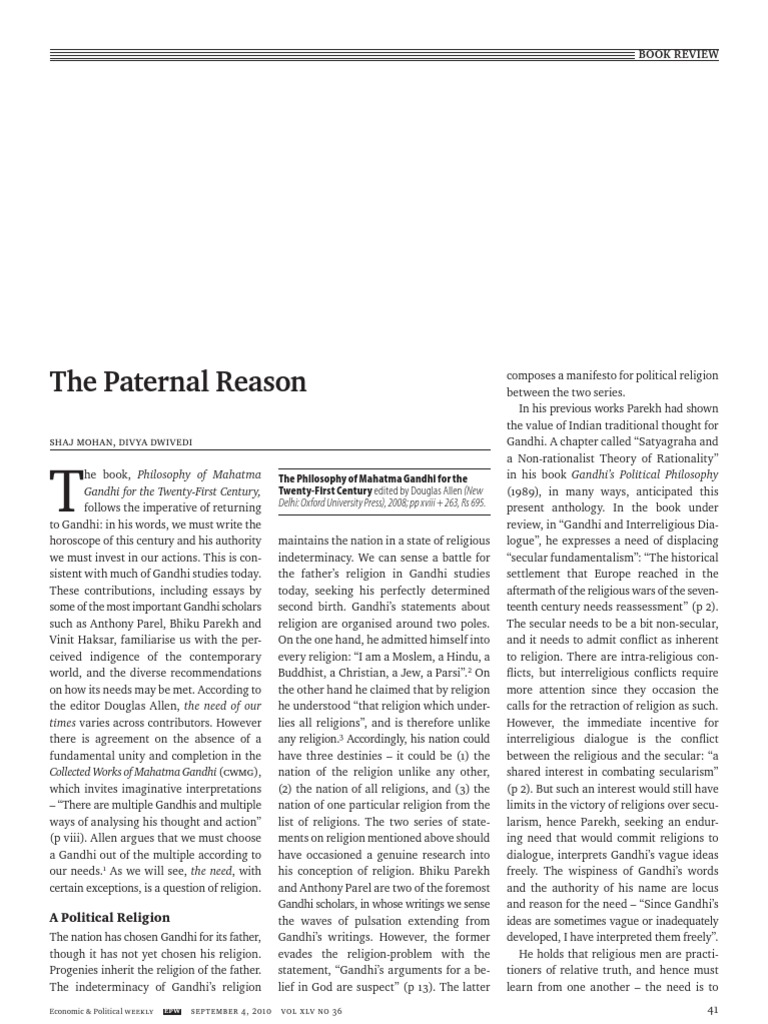 Douglas Allen Gandhi Review - Shaj Mohan Divya Dwivedi | PDF | Mahatma ...