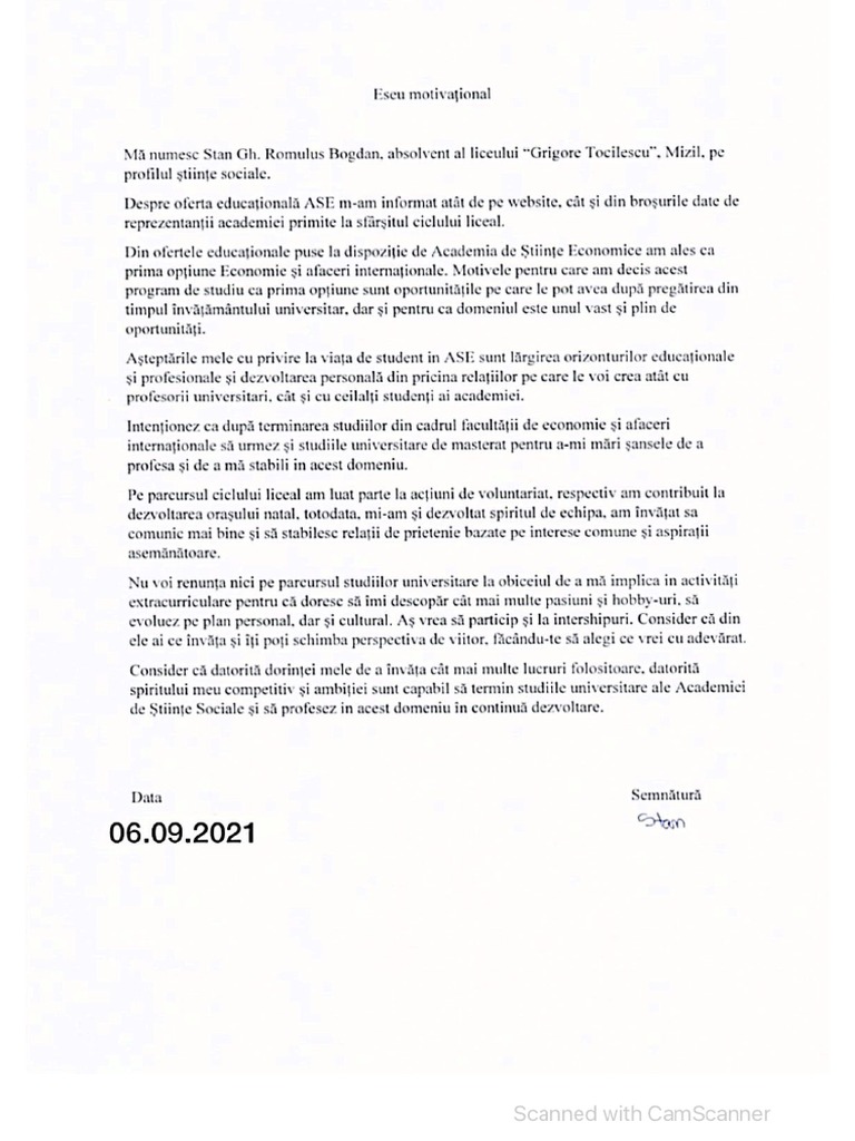 Eseu Motivational | PDF