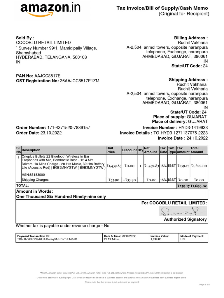 One Plus | PDF | Invoice | Government Finances