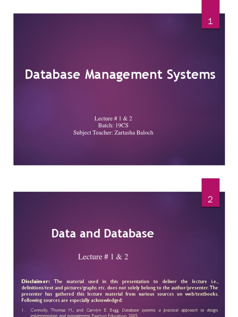 Lecture 1-2 - Data and Database Basics | PDF | Databases | Computer File Lecture 1-2 - Data and Database Basics | PDF | Databases | Computer File