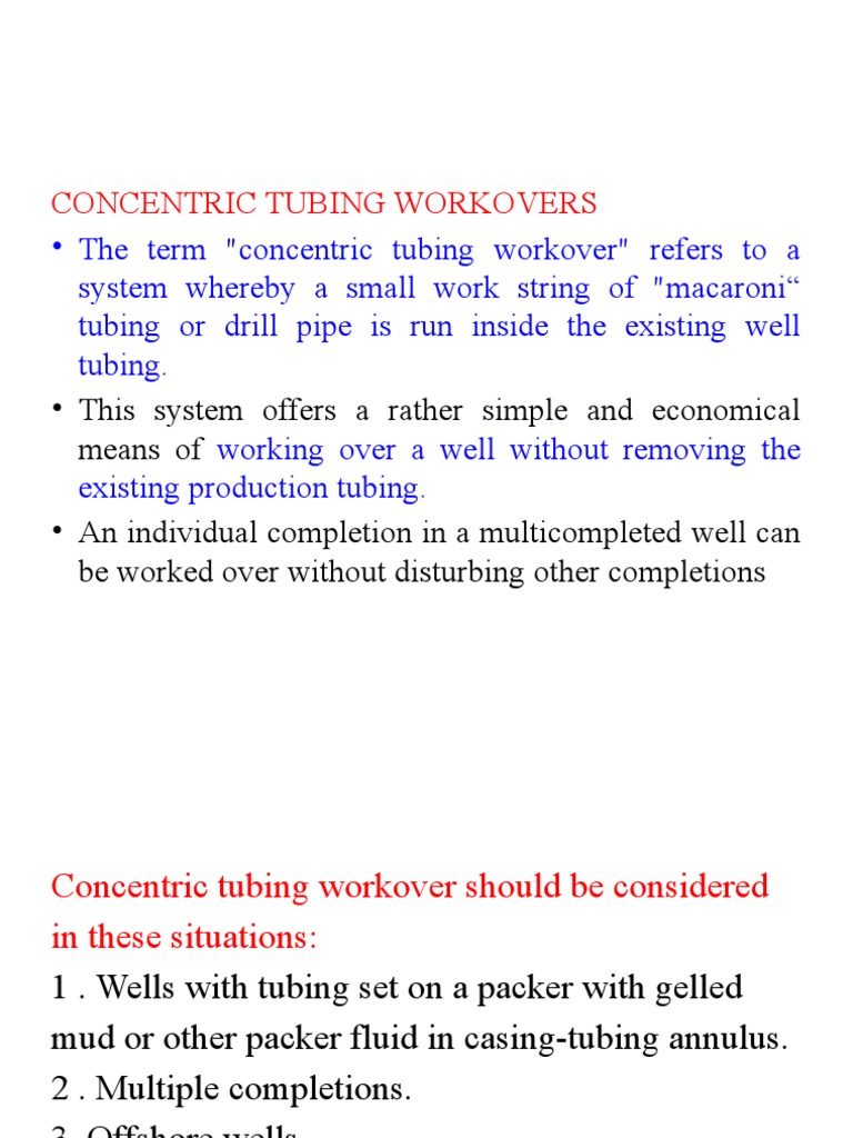 Concentric Tubing Workovers | PDF | Pipe (Fluid Conveyance) | Drilling Rig