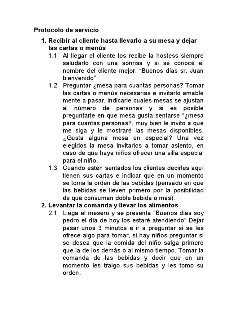 Protocolo de Servicio | PDF