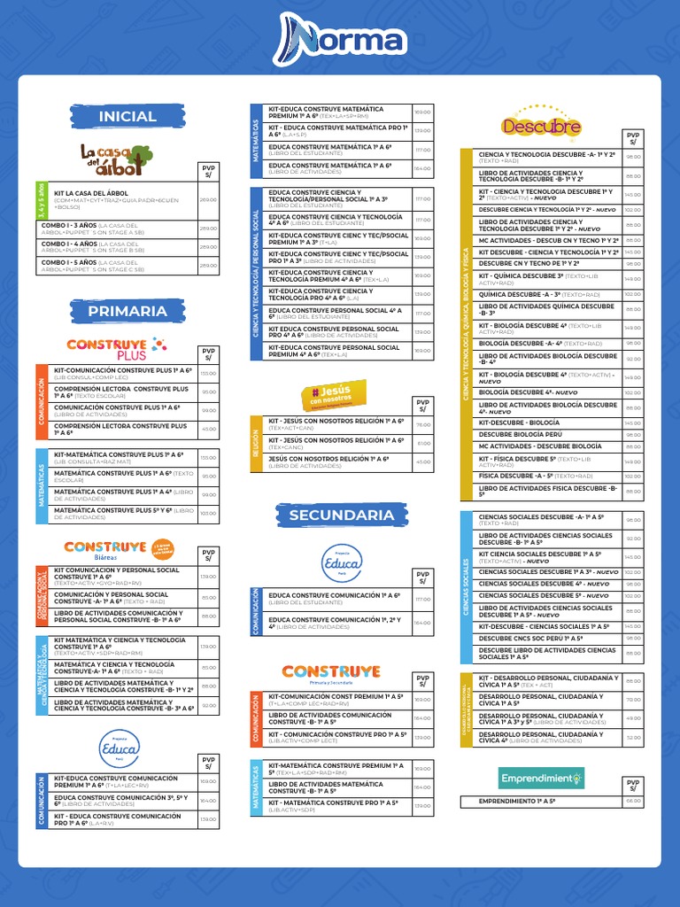 Lista de Precios - Norma 2022 | PDF | Science
