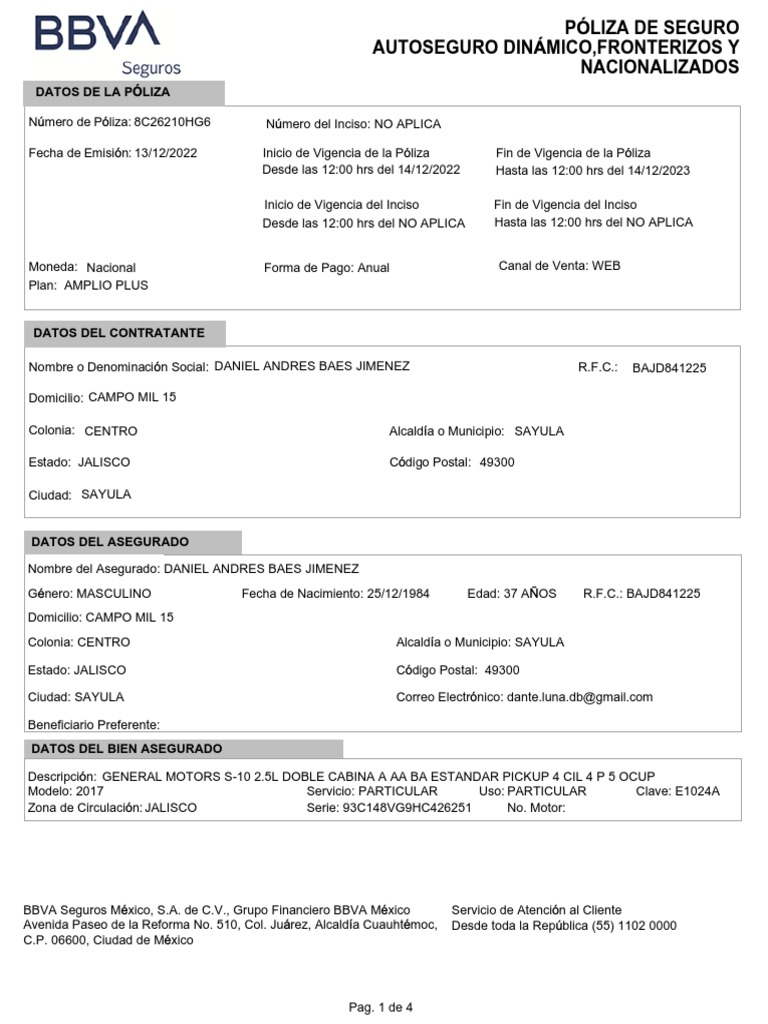Poliza | PDF | Seguro | Póliza de seguros