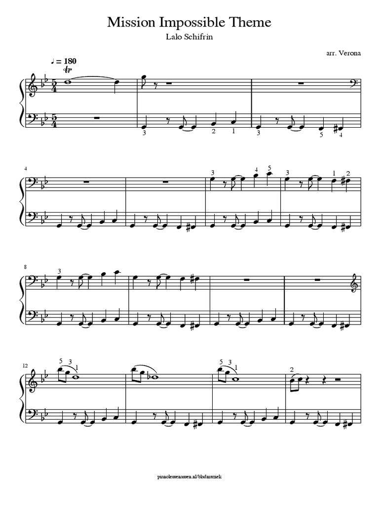 Mission Impossible Theme Pdf