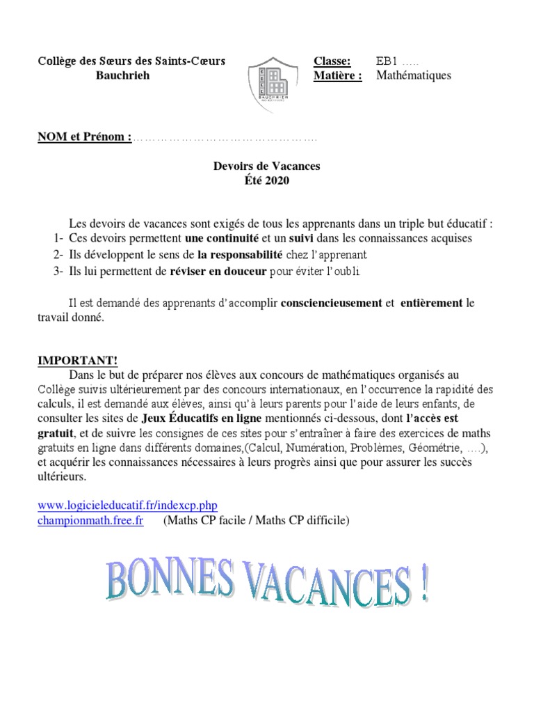 DDV Maths Eb1 2020 | PDF | Mathématiques | Science