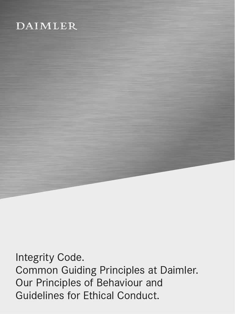 Daimler Integritycode | PDF | Integrity | Employment
