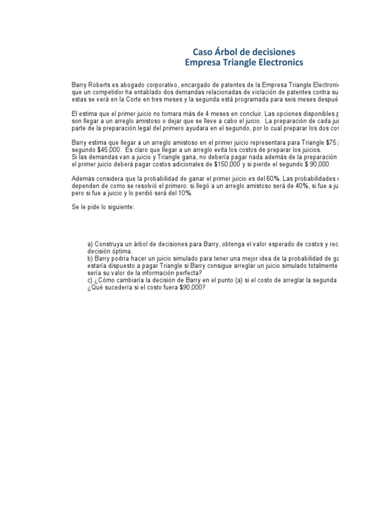 MADM MTDN S3 Caso Triangle Electronics Casopractico Sin Resolver | PDF